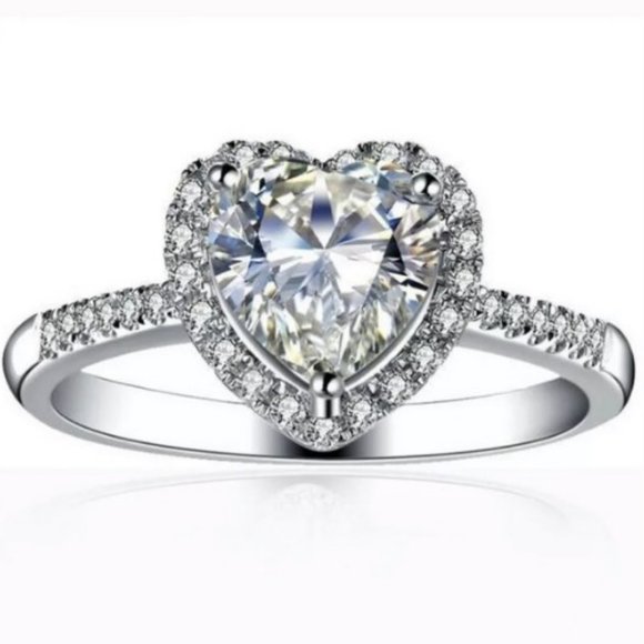 Jewelry | 18k White Gold Heart Ring | Poshmark